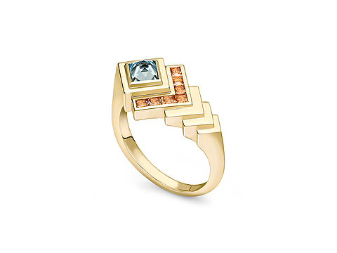 Geometric Design Ring • 'Alex' • Emma Franklin Bespoke
